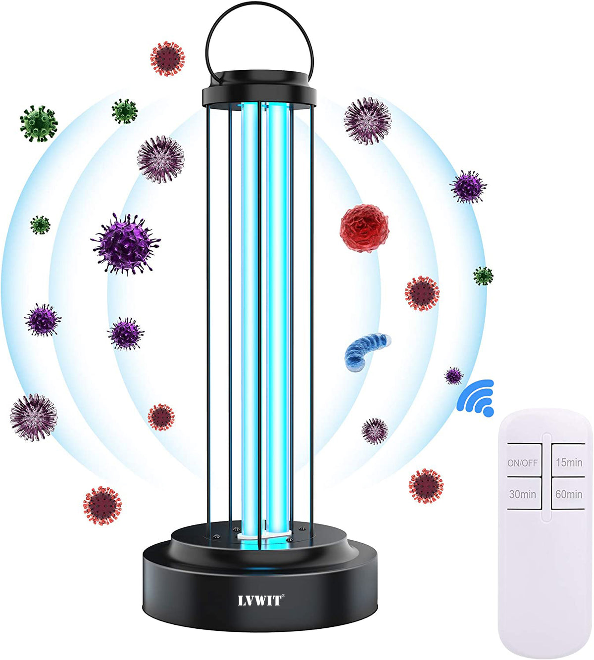 LVWIT Ultraviolet Germicidal UV Lamp 110V 38W Sterilization with Three