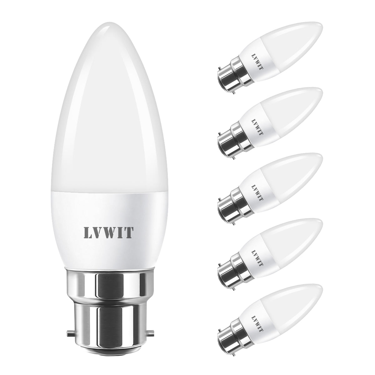 Bougie LED Ampoule LED | B22 C37 470Lm 6Pièces | LVWIT
